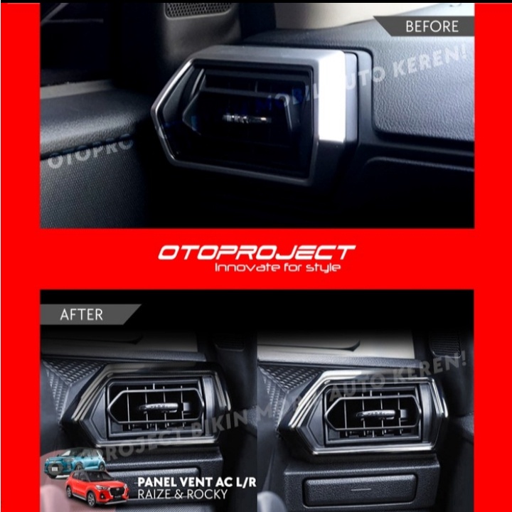 Jual Panel Vent AC Raize Rocky Cover Side Kanan Kiri Otoproject - Black ...