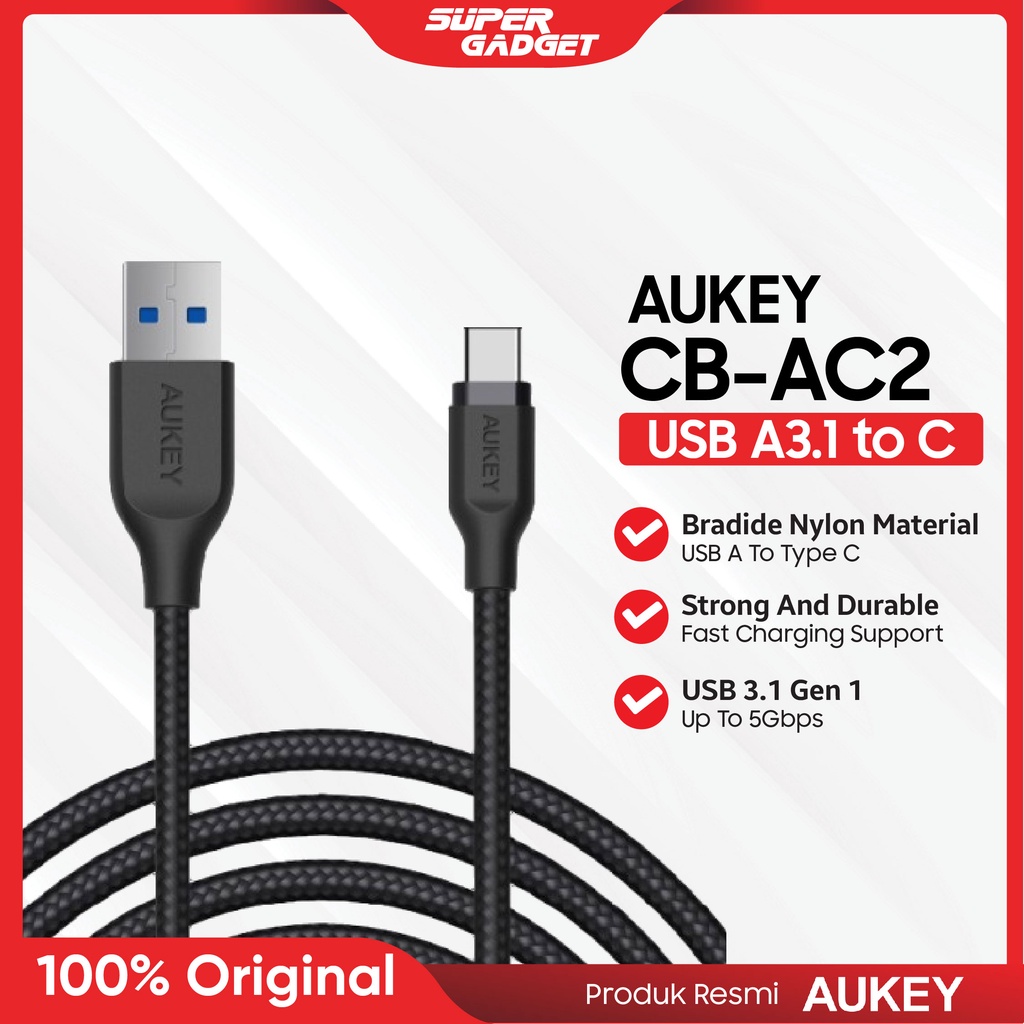 Jual Kabel Data Aukey CB AC 2 Type C USB 3.1 Gen 1 Cable Quick Fast ...