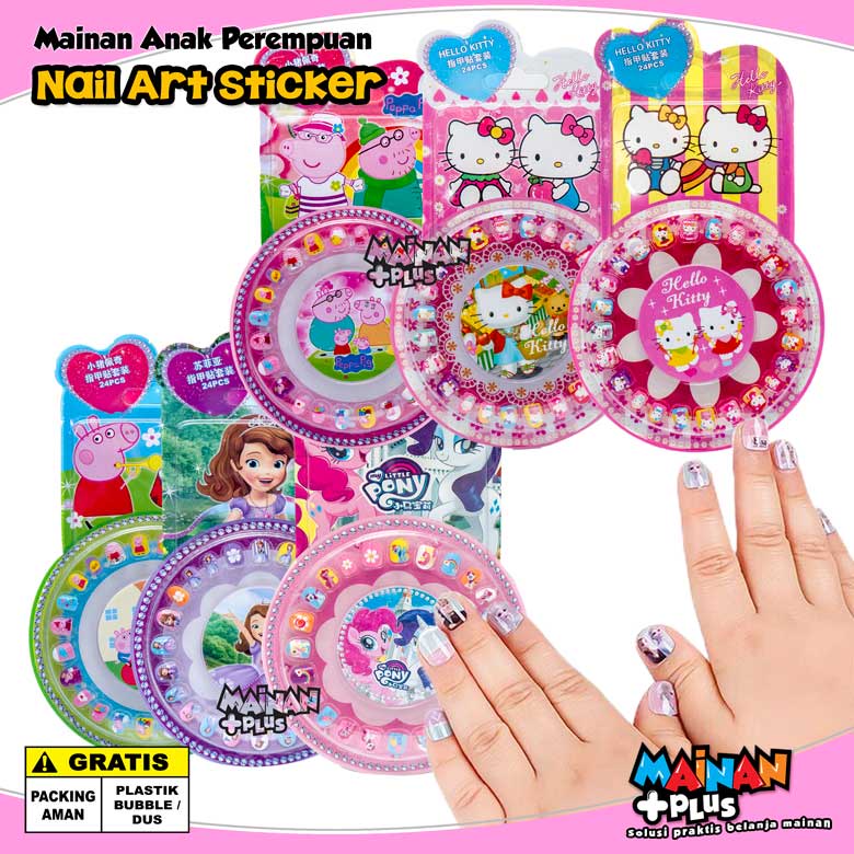 Jual Stiker Kuku Anak 3D Nail Art Sticker Peppa Pig Sofia Little Pony ...