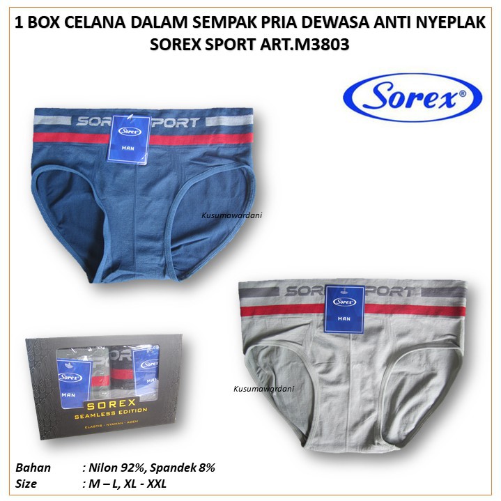 Jual Sorex Man M3803 | 1 Box CD / Celana Dalam Sempak Pria Dewasa ...