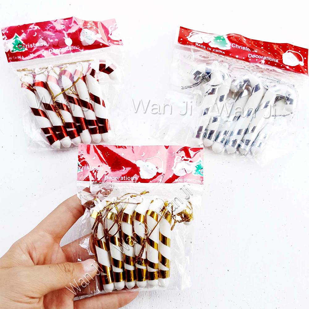 Jual AP02 gantungan pohon natal STICK LOLIPOP PERMEN MINI ISI 6 ...