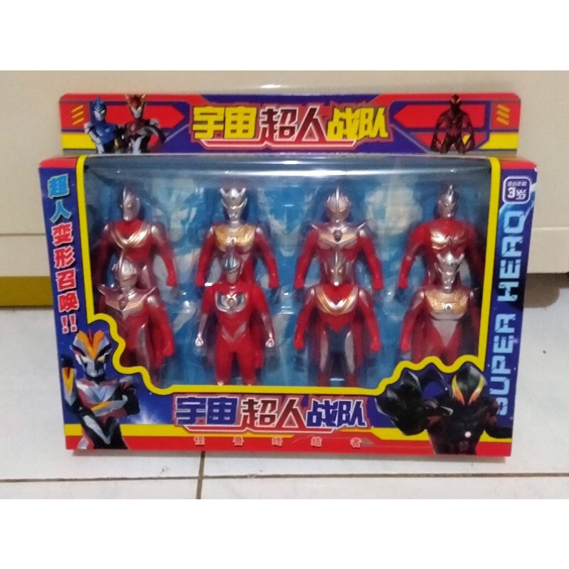 Jual Ultraman 1set 8pcs Ultra super Hero / mainan Ultraman super Hero ...
