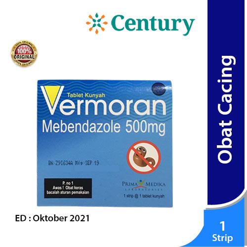 Jual Vermoran Mebendazole 500mg / Obat Cacing / Infeksi Cacing / Cacing ...