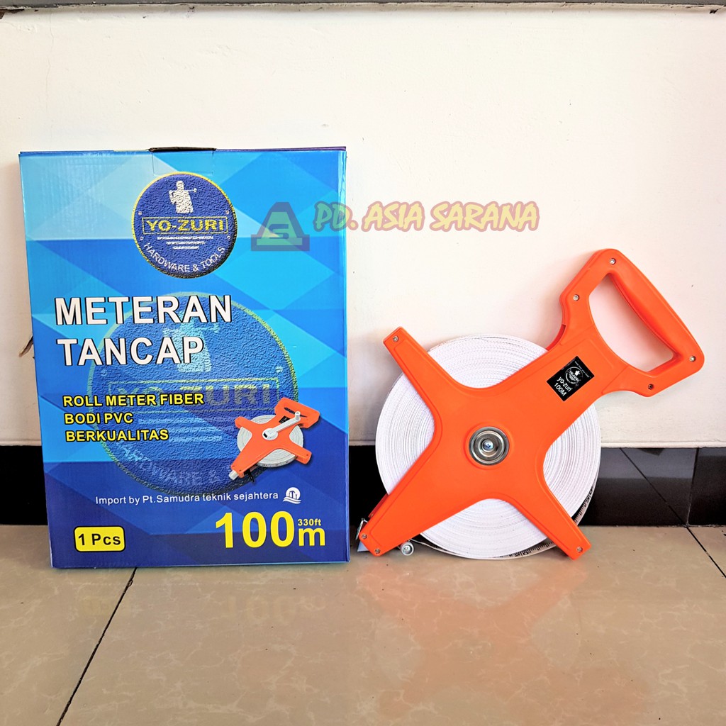 Jual Meteran Tanah Tancap 100 Meter YoZuri Fiber Meteran Gulung Roll ...
