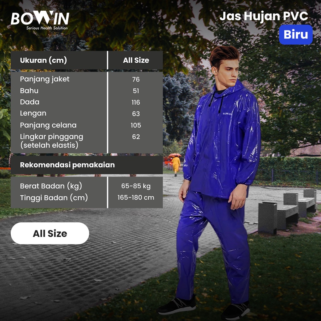 Jual Bowin Jas Hujan PVC (Bahan Tebal + Reflektif + Anti Rembes Daun ...