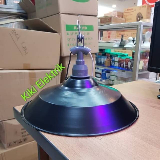 Jual Kap Lampu Gantung WD Hitam Diameter 30cm + Fitting E27 MURAH!!! | Shopee Indonesia