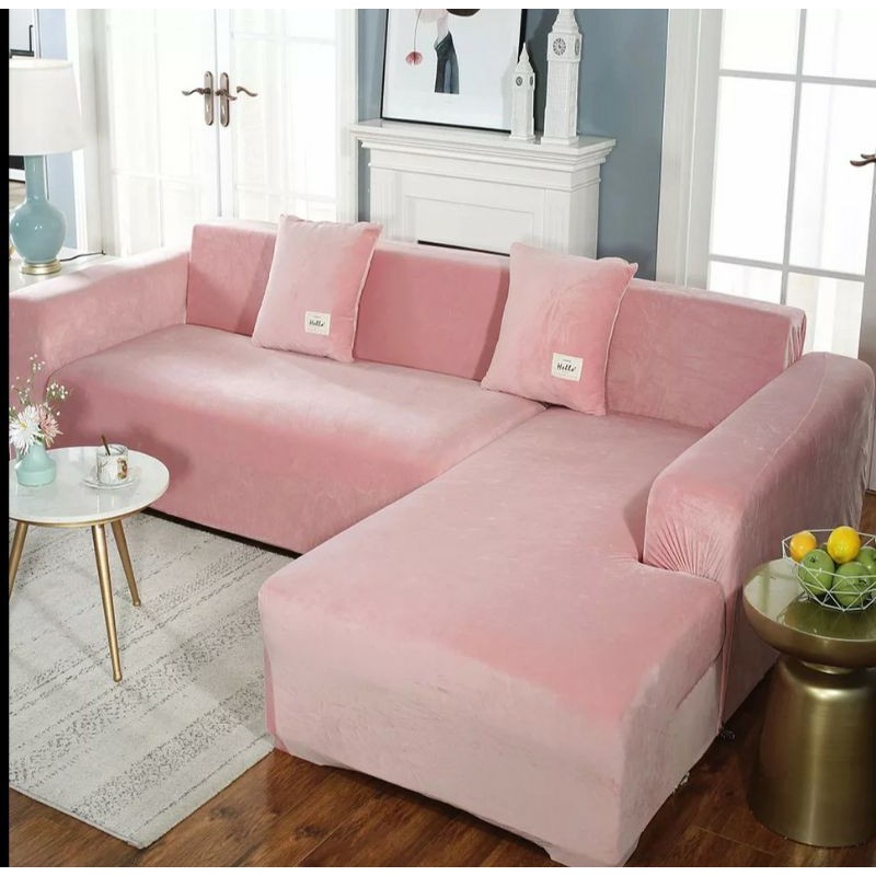 Jual [Original] COVER SOFA SIKU SUDUT L SHAPED POLOS Sarung SOFA ...