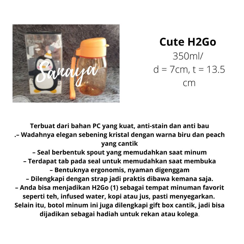 Jual botol minum h2go 550 ml dan cute2go (eceran) | Shopee Indonesia