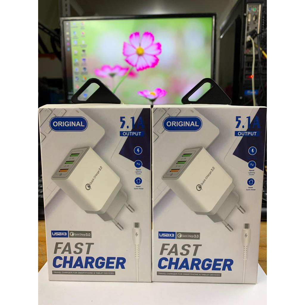 Jual Charger USB 3 Port Qualcomm QC 3.0 EU Plug - AR-QC-03 | Shopee ...