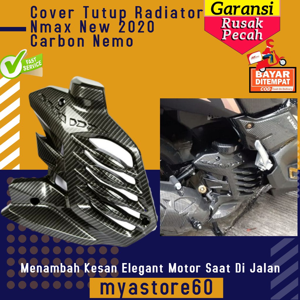 Jual Cover Tutup Radiator Nmax New 2020 Carbon Nemo / Tutup Radiator ...
