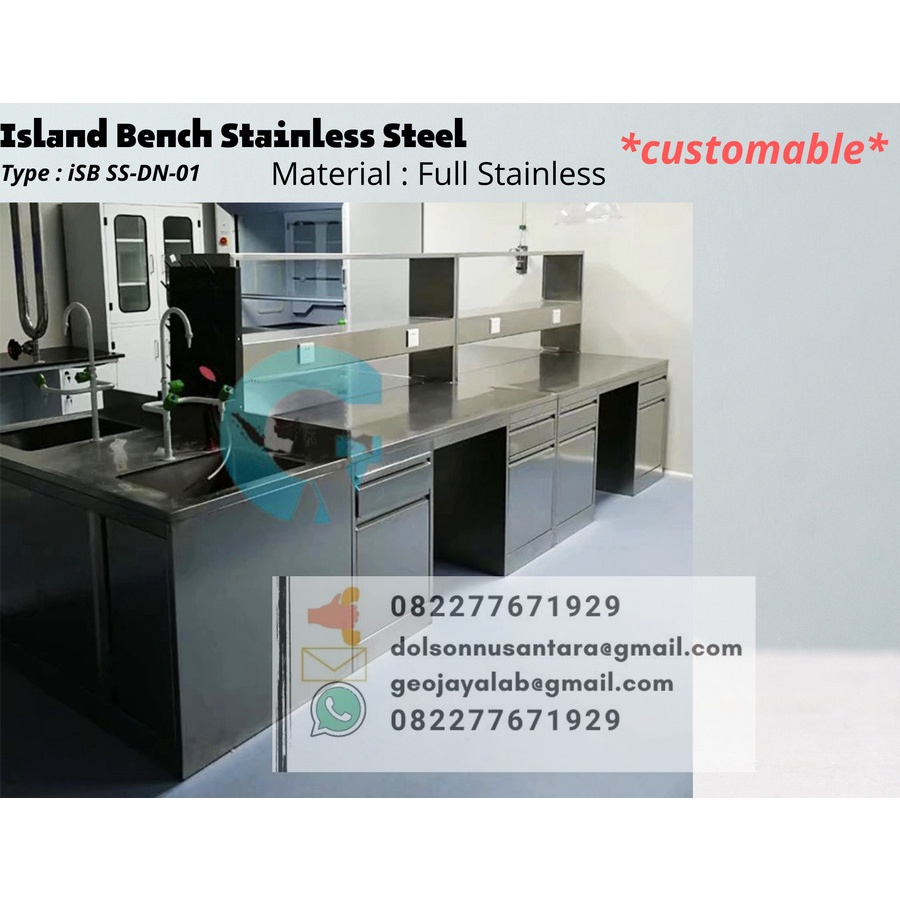 Jual Laboratorium Furniture Island Bench Stainless Custom Meja ...