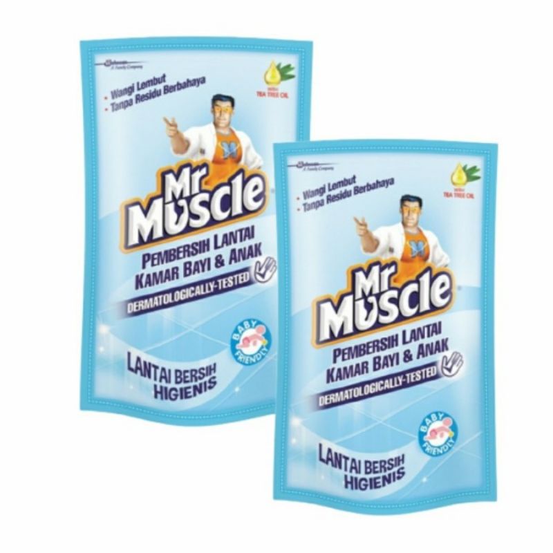 Jual Mr Muscle Pembersih Lantai Kamar Bayi & Anak 800 Ml Pouch Twin ...