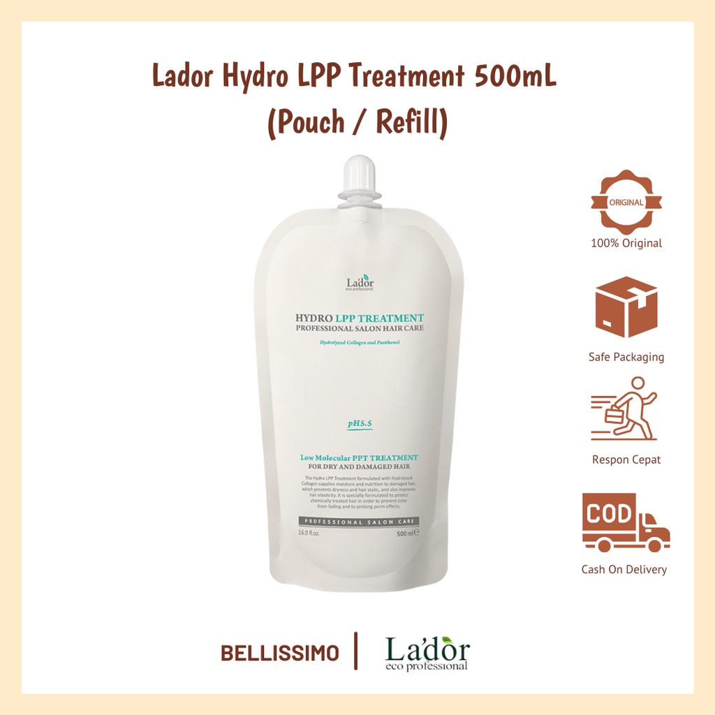 Jual Lador Keratin LPP Shampoo 500mL - Lador Hydro LPP Treatment 500mL (Pouch / Refill) | Shopee ...