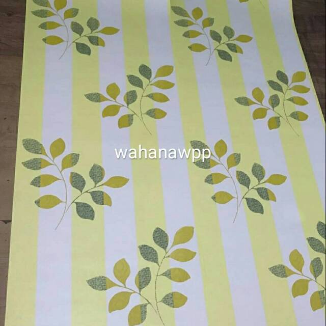 Jual Wallpaper dinding garis hijau daun cerah UK: 45 CM X 9 METER | Shopee Indonesia