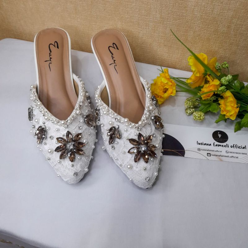 Jual LEE_YUJIN I heels Sepatu payet pengantin wanita wedding shoes ...