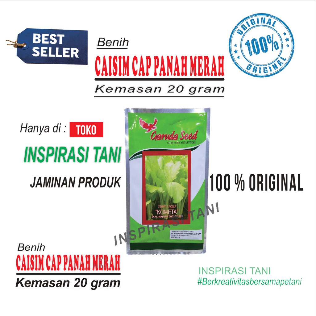 Jual Benih Caisim Unggul Kometa Garuda Seed Kemasan 20 gram/Bibit ...