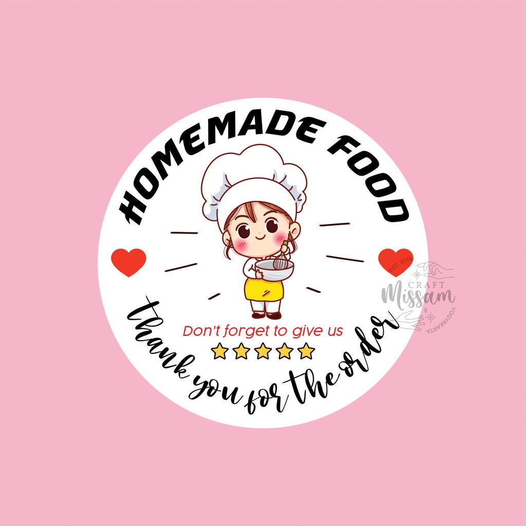 Jual 60 Sticker Homemade Food TY040 Chef | Shopee Indonesia