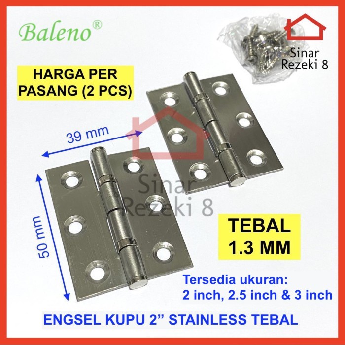 Jual Engsel Kupu Kupu Stainless Steel TEBAL 2 / 2,5 / 3" inch Baleno ...