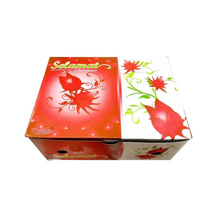 Jual Box Kue Karton / Kotak Snack Bunga Rosella / Box Roti 12 x 16 Cm ...