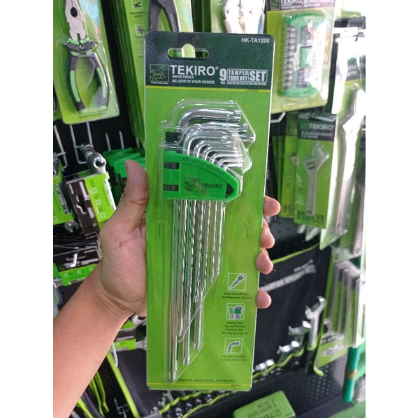 Jual kunci L bintang panjang lubang set tekiro isi 9 pcs | Shopee Indonesia