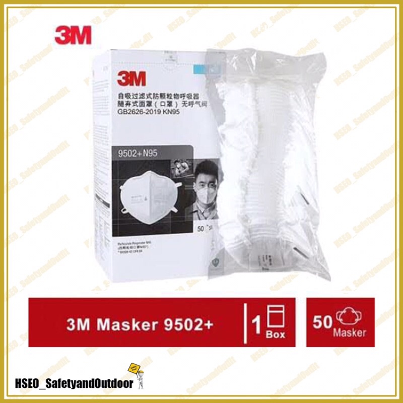 Jual 3M 9502+ PARTICULATE RESPIRATOR N95 (1 box = 50 PCS) | Shopee Indonesia