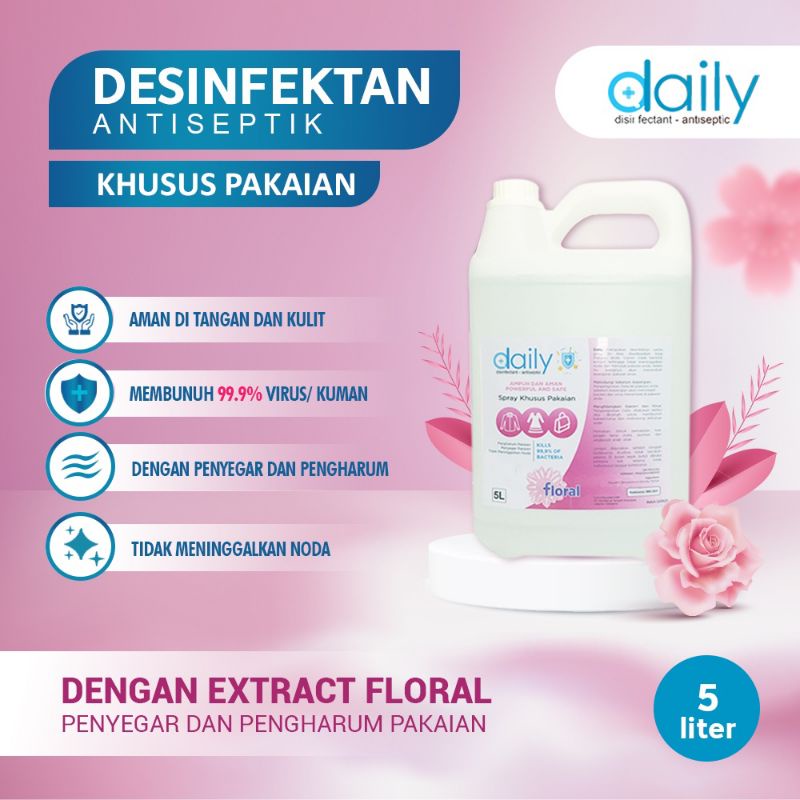 Jual DESINFEKTAN DAILY FABRIC SPRAY ANTISEPTIC 5 LITER KHUSUS UNTUK ...