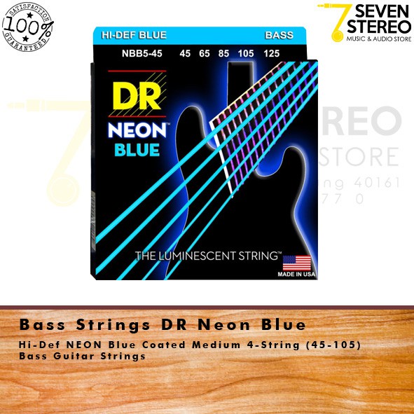 Jual DR Strings Hi-Def NEON Blue Coated Medium 4 String Bass | Shopee ...