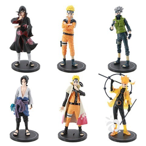 Jual Naruto 18cm Figure Set isi 6 Mainan Pajangan Miniatur Hiasan ...