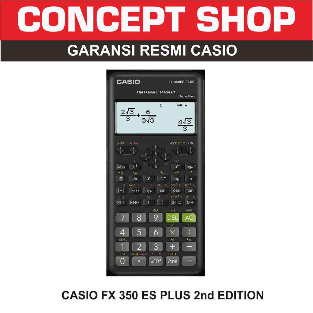 Jual CASIO FX 350 ESPLUS 2ND EDITION. FX350 ES PLUS. FX350ESPLUS RESMI ...
