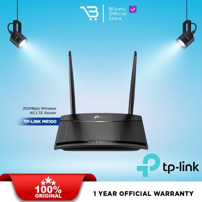 Jual TPlink TL-MR100 300 Mbps Wireless N 4G LTE Router | Shopee Indonesia