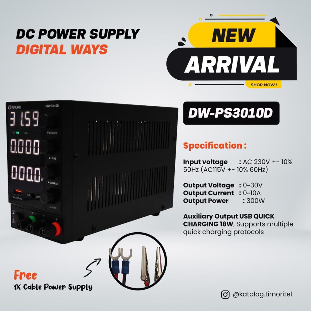 Jual POWER SUPPLY DIGITAL WAYS DW-PS3010D DC 30V/10A UNTUK HANDPHONE ...