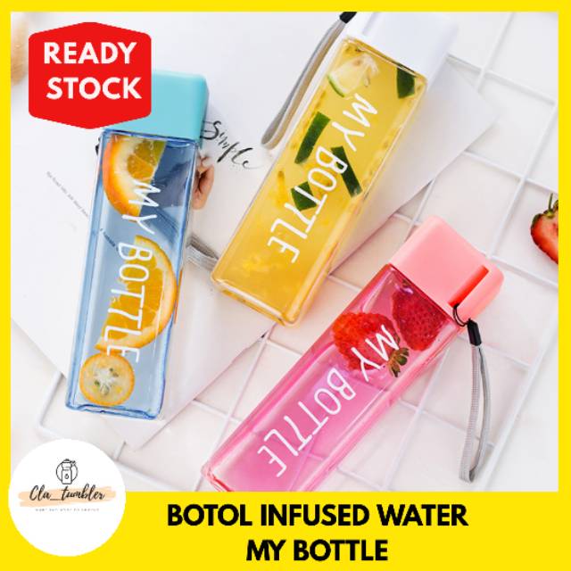 Jual BOTOL INFUSED WATER MY BOTTLE KOTAK / BOTOL MINUM PLASTIK / BOTOL ...
