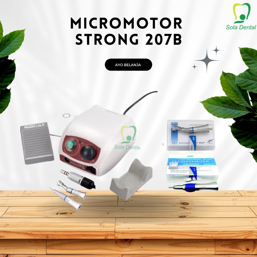 Jual Strong 207B Micromotor dental lengkap dengan Contra angle dan ...