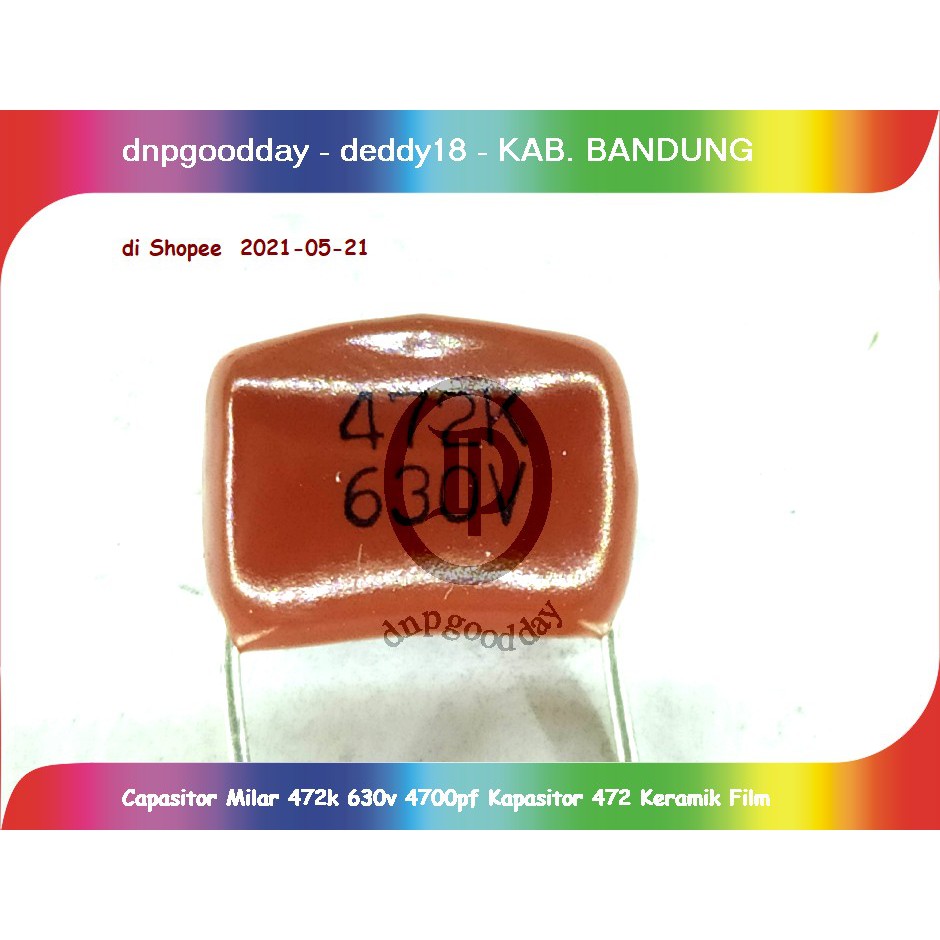 Jual Capasitor Milar 472k 630v 4700pf Kapasitor 472 Keramik Film ...
