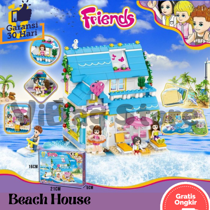 Jual Block Brick Beach House Rumah Pantai Mainan Anak Balok Blok ...