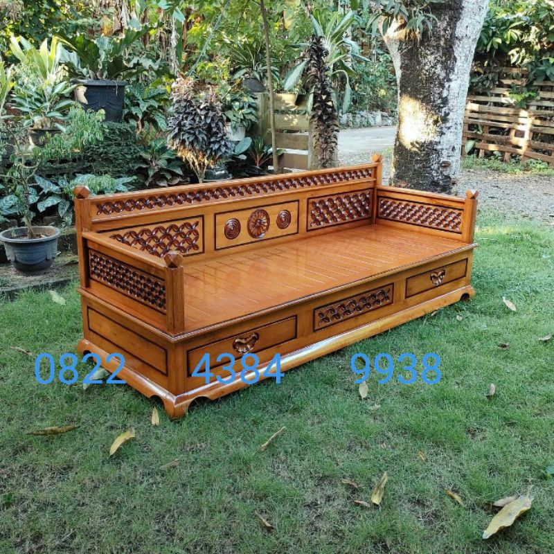 Jual kursi teras jati bangku panjang minimalis daybed sofa sofabed bale ...