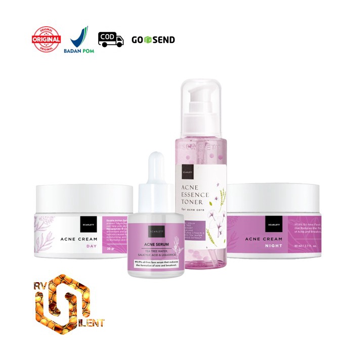 Jual Paket Triple Combo Acne with Toner Scarlett Whitening Skincare ...