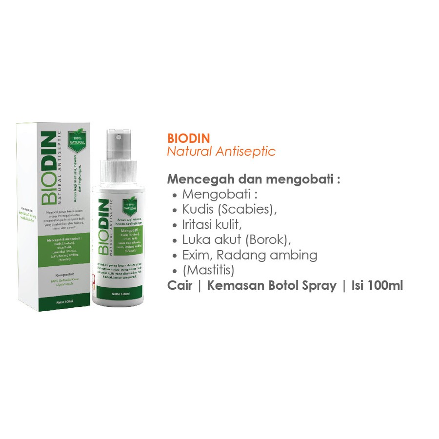 Jual BIODIN Spray Natural Antiseptic 20ml, Obat Kucing dan Anjing ...