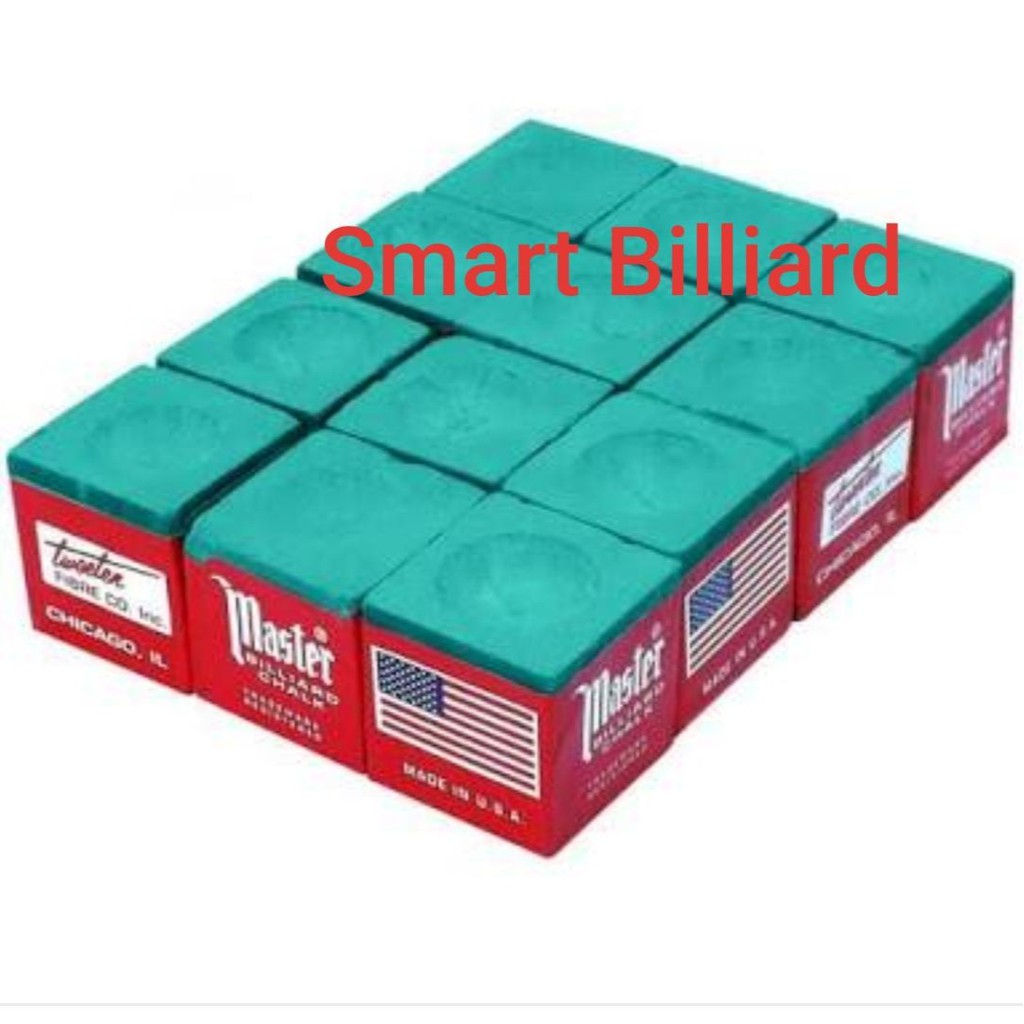 Jual Master Chalk USA - 12 Piece Billiard Chalk Greenb- Kapur Biliar ...