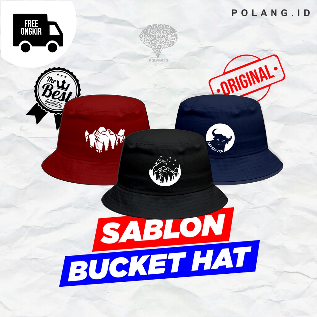 Jual BUCKET HAT CUSTOM SABLON TOPI RIMBA GUNUNG BUNDAR SABLON SATUAN ...