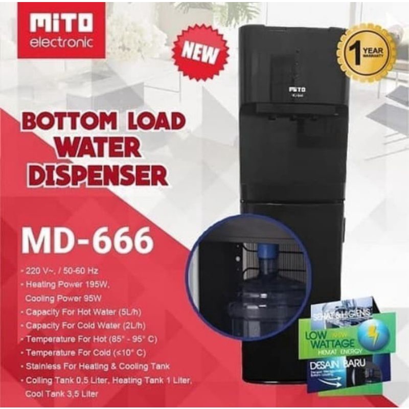 Jual DISPENSER MITO MD666 GALON BAWAH - DISPENSER BOTTOM LOADING - MITO ...
