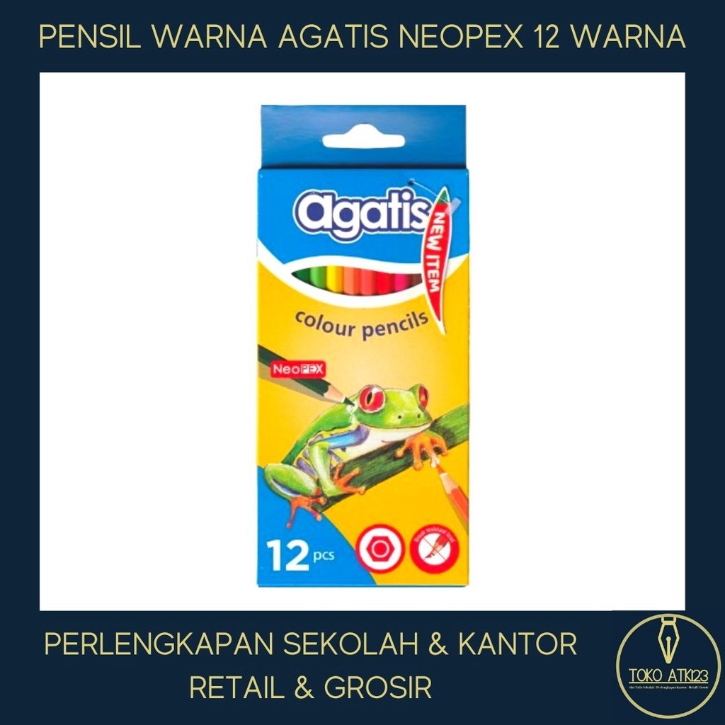 Jual Pensil Warna Agatis Neopex Hexagonal Shape 12 Warna Full Length ...
