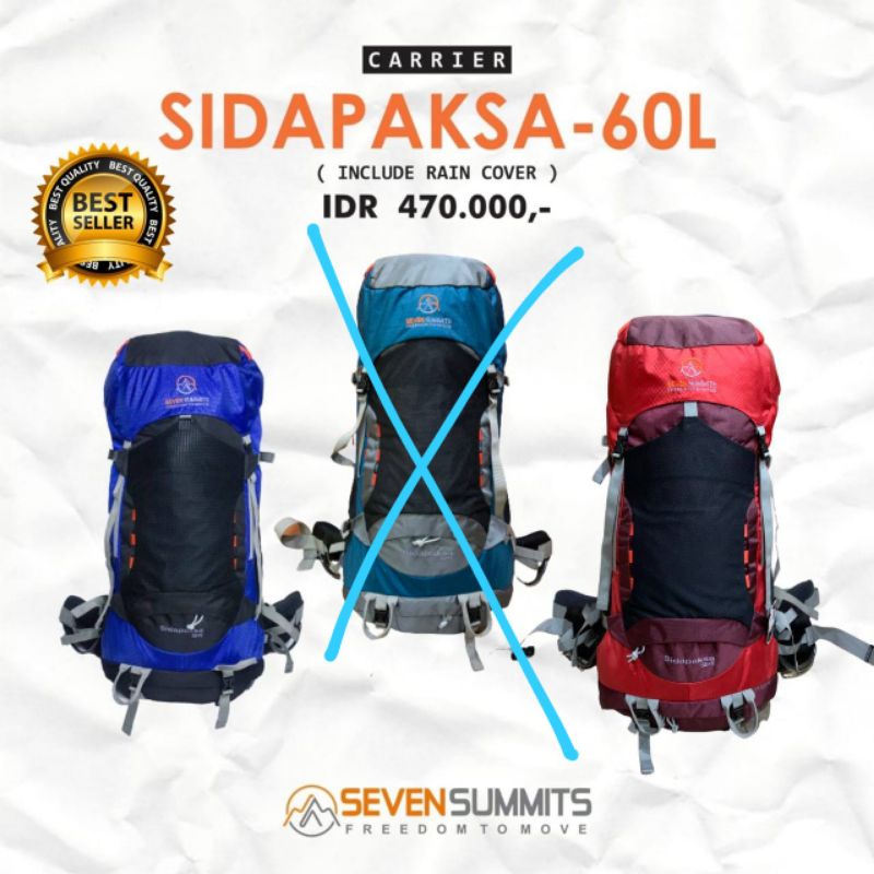 Jual promo tas carrier gunung seven summits series sidapaksa 60liter free ongkir cod waterproof ...