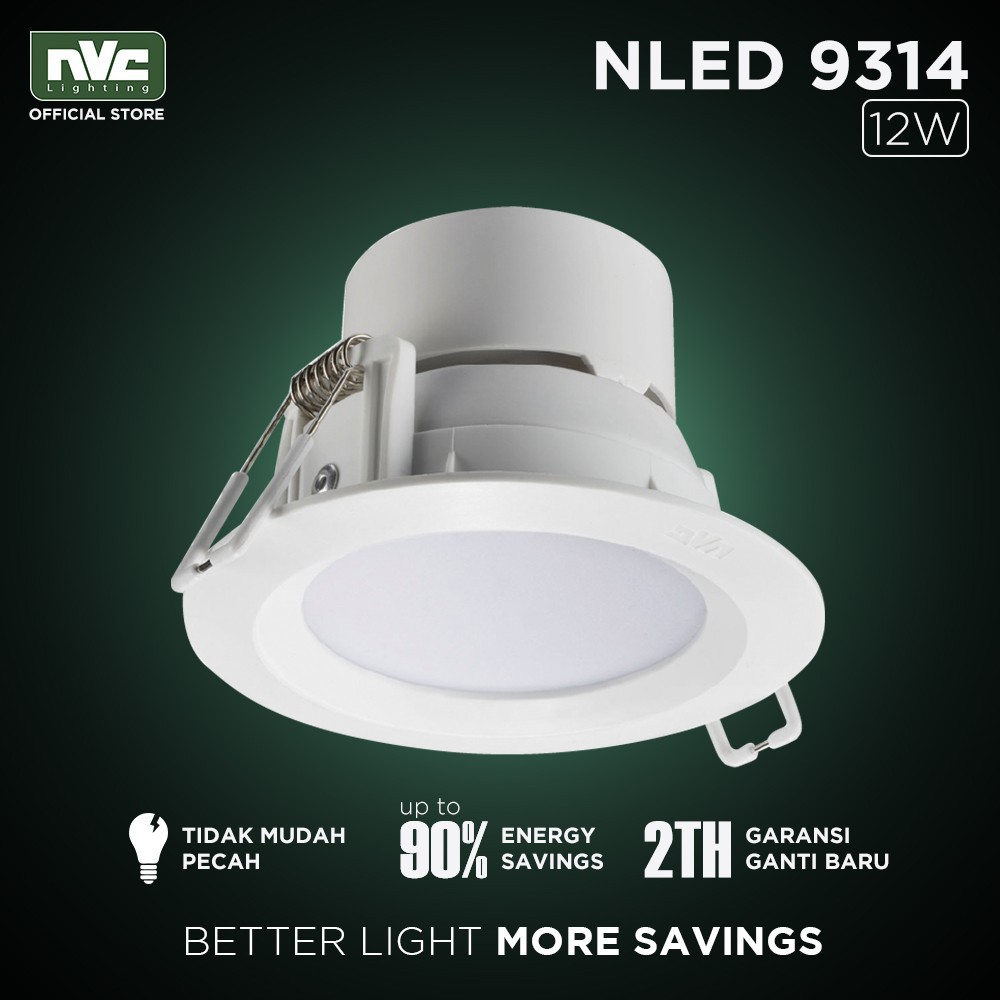 Jual Lampu NLED 9314 NVC putih 12W 220-240V/ Lampu Downlight | Shopee ...