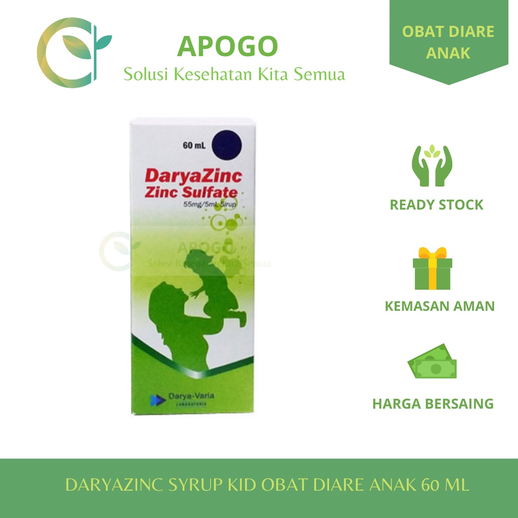 Jual DARYAZINC SYRUP KID OBAT DIARE ANAK 60 ML | Shopee Indonesia