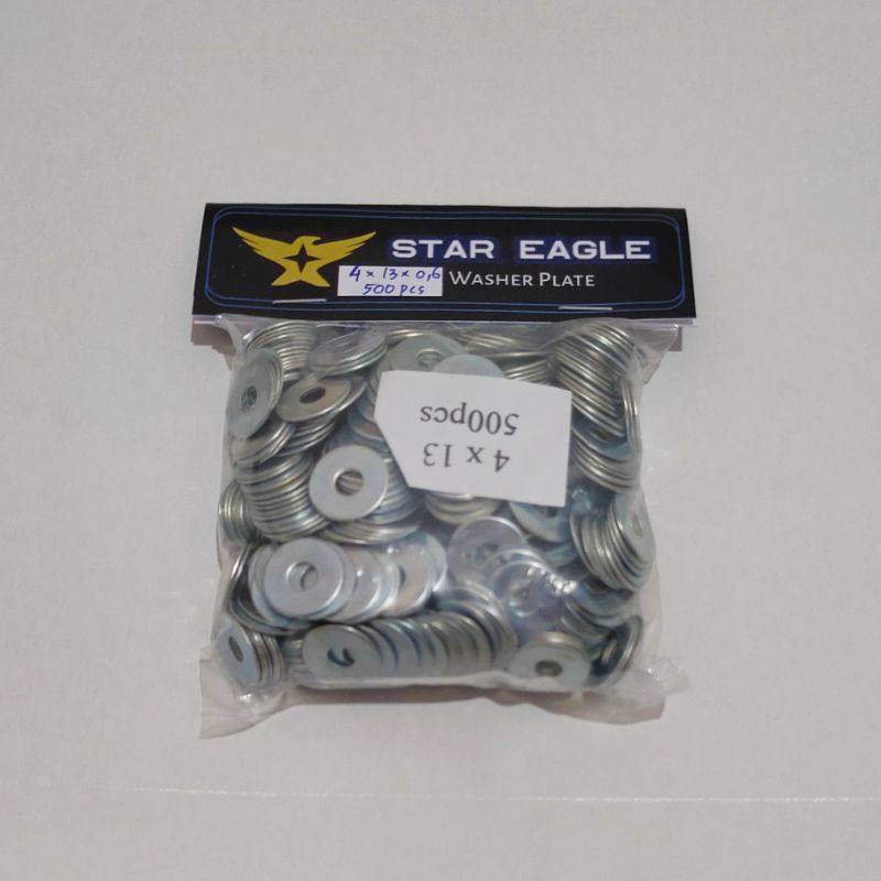 Jual Ring Plat M4 (4x13x0.6) isi 500 pcs, putih/kuning, washer plate ...