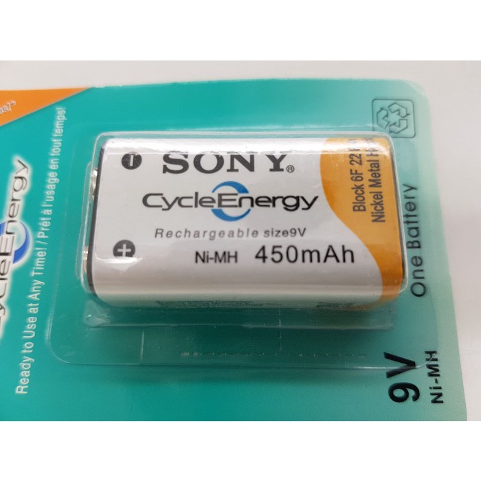 Jual Baterai 9v 450mAh rechargeabe SONY / Battery 9 Volt / Baterai ...