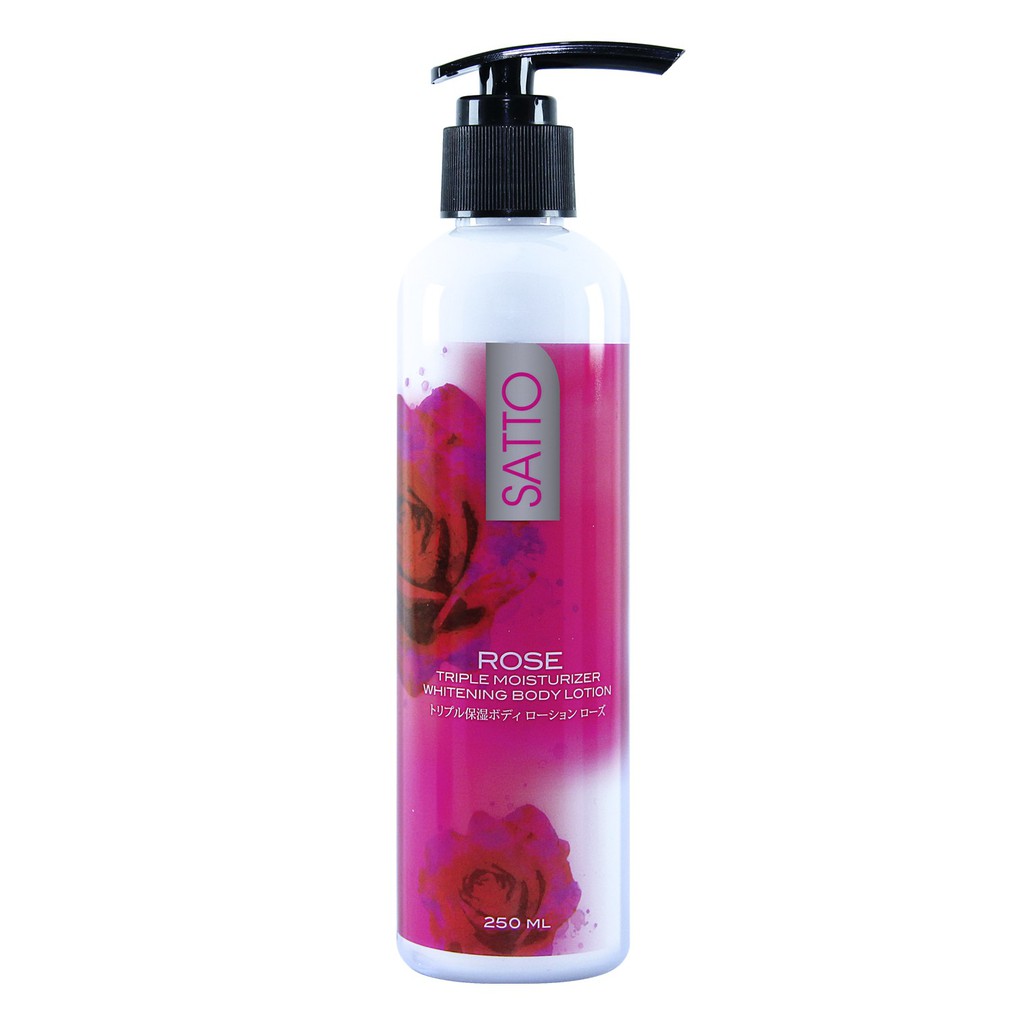 Jual Satto Rose Triple Moisturizer Whitening Body Lotion 250ml Pump ...