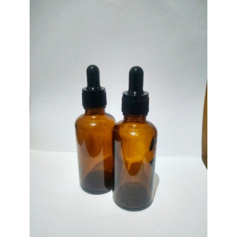 Jual botol kaca amber coklat tebal 50ml pipet hitam | Shopee Indonesia