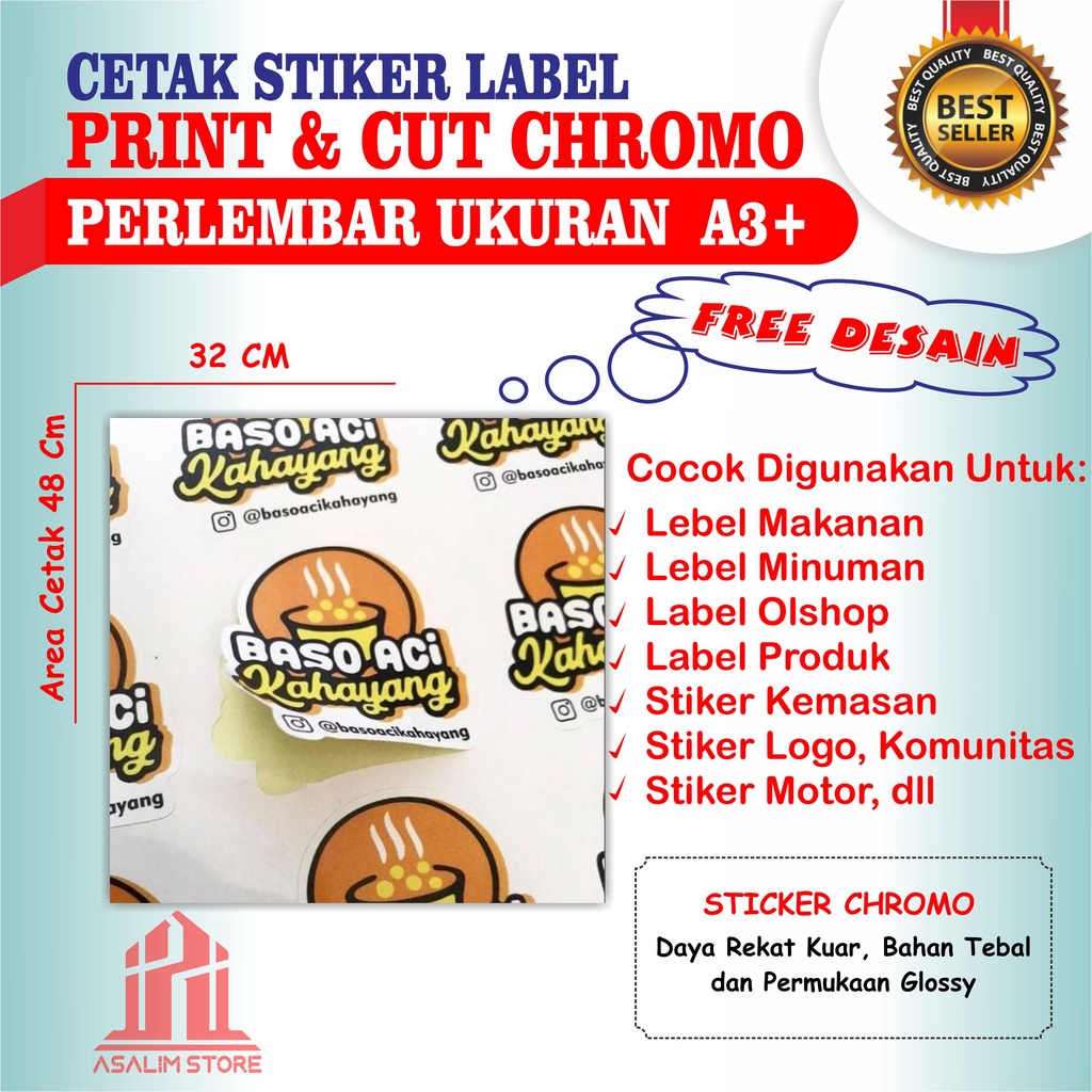 Jual Bisa COD / Stiker Label Makanan Custom and Cutt / Label Makanan ...